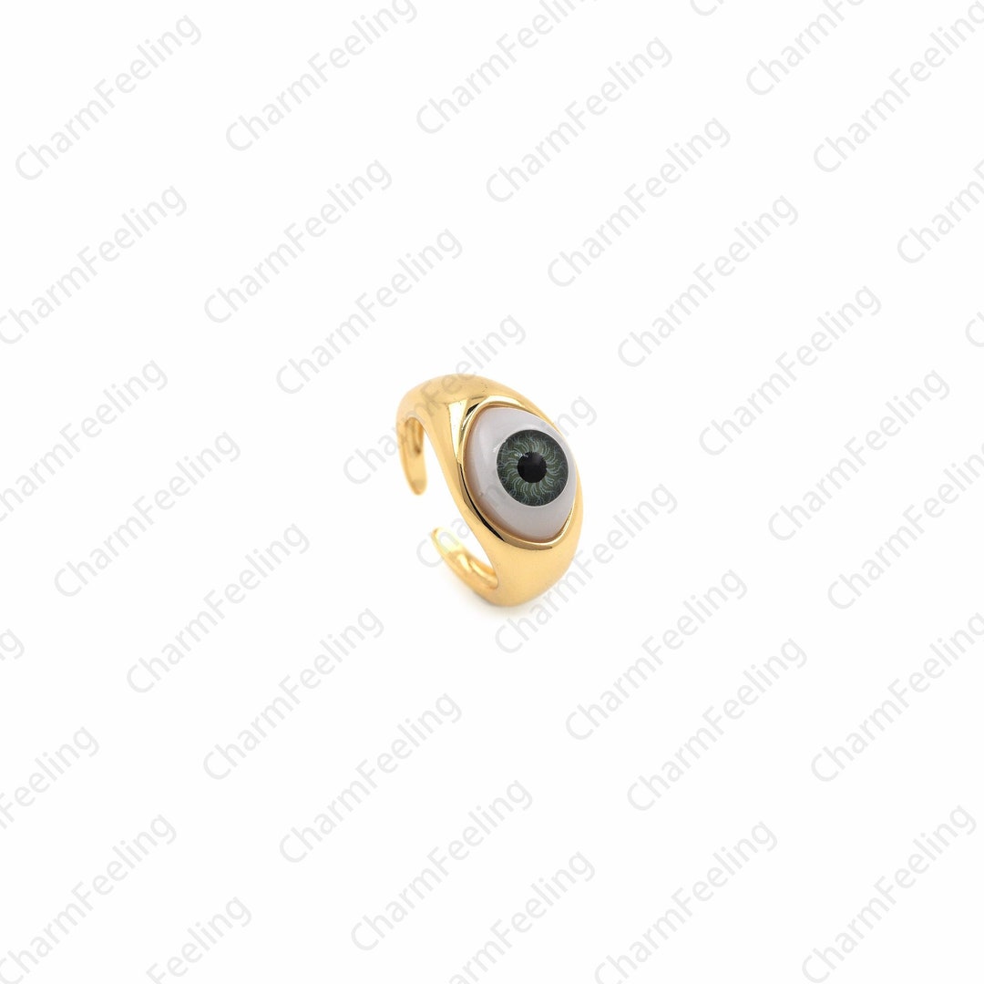 18K Gold Filled Eye Ring,gold Open Ring, Eye Ring, Adjustable Ring, Eye ...