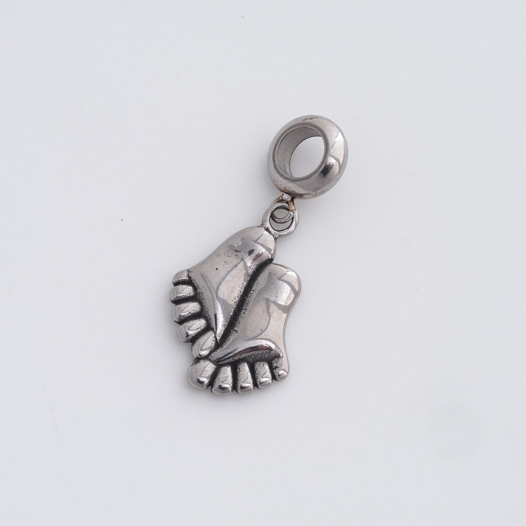 Stainless Steel Footprint Pendant,foot Charms,footprint Charm, DIY ...