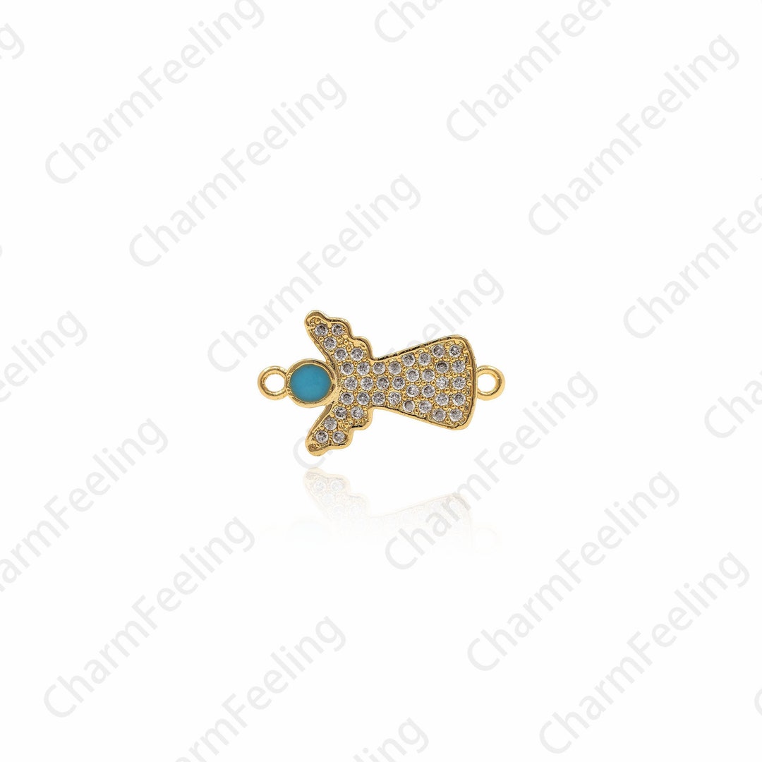Enamel Micro-pave Angel Connector, Angel Charm, Angel Pendant, Angel ...