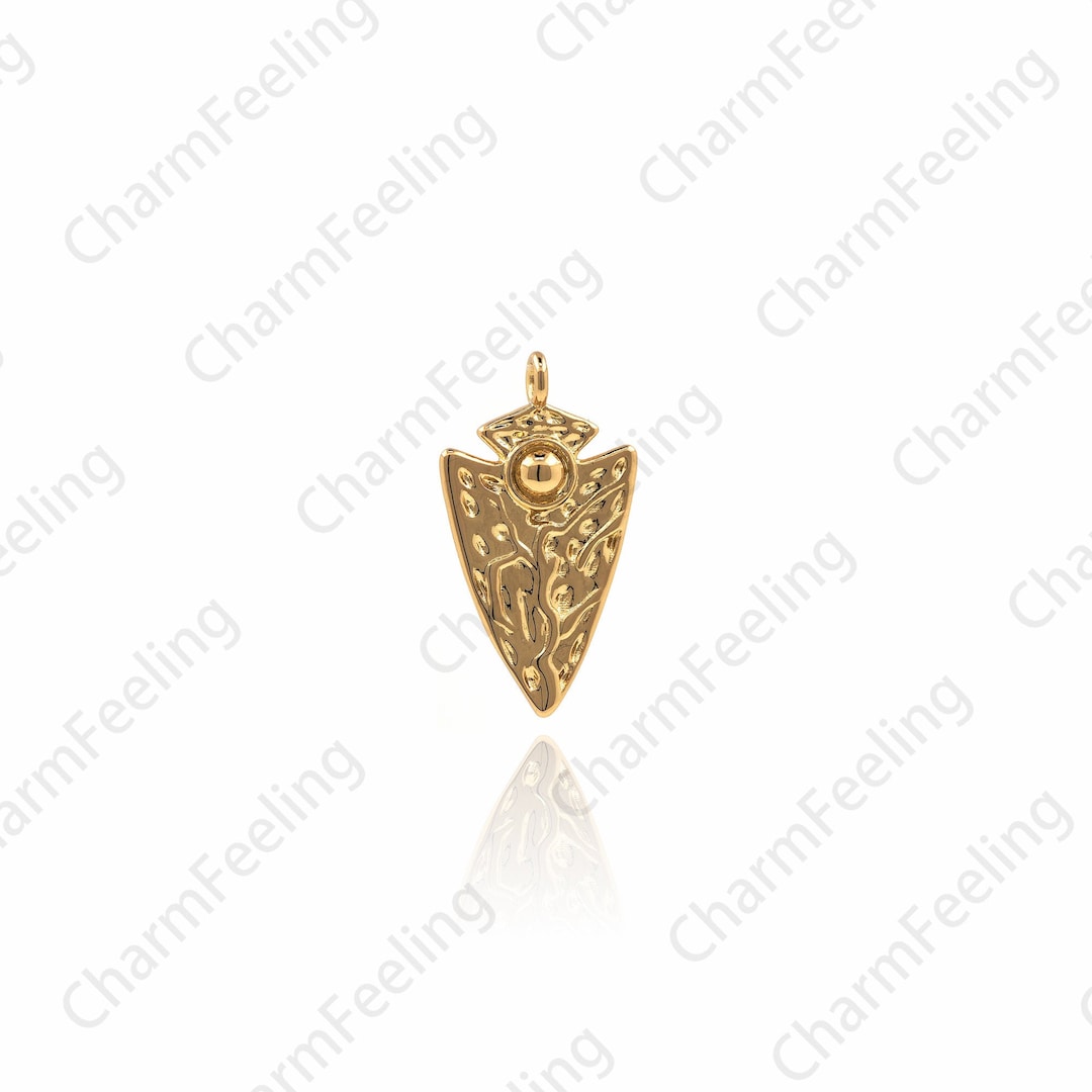 18K Gold Filled Shield Pendant, Shield Charm, Shield Necklace, Gold ...