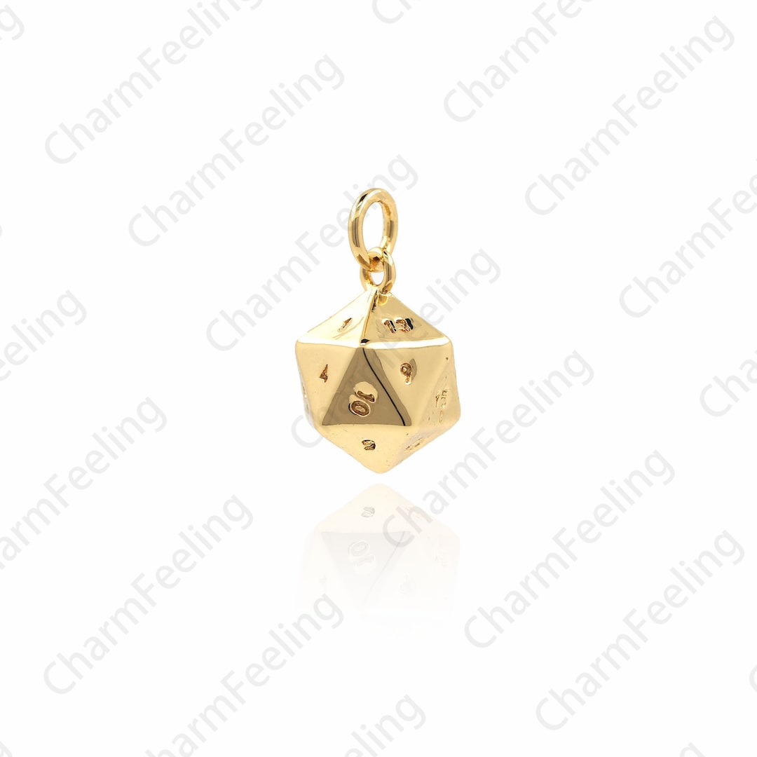 Dice Pendant, Polyhedron Pendant, Square Faceted Necklace, Metal Dice ...