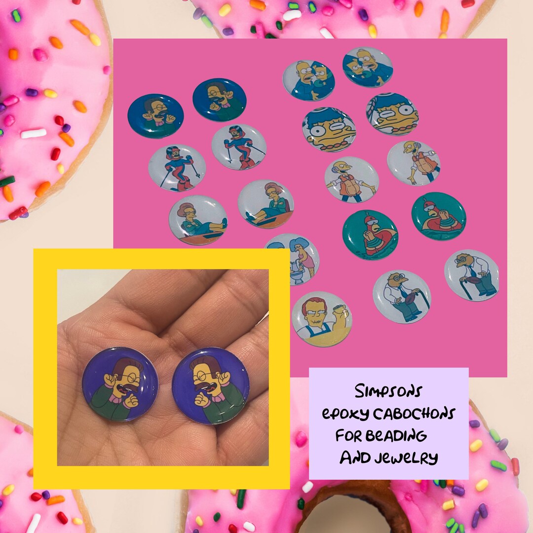 Choose 4 Pairs of Simpsons Epoxy Cabochon Beadwork Earrings Indigenous ...