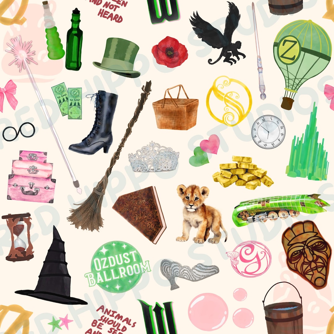 Wicked Movie DIGITAL SEAMLESS FILE Fabric Design Cream Surface Pattern ...