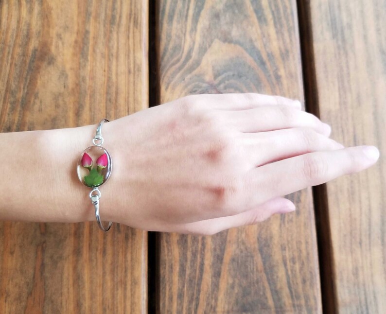 Real Roses Medium Oval Bracelet, Transparent - Etsy