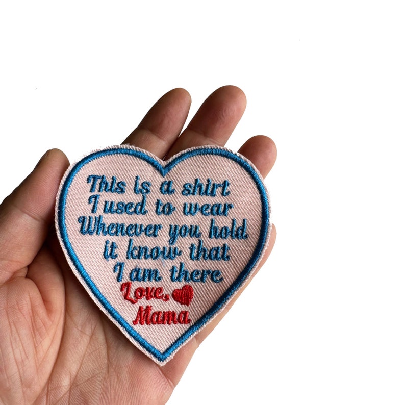 Embroidered Memorial Patch, Personalized Heart Memory Patch, Iron on ...