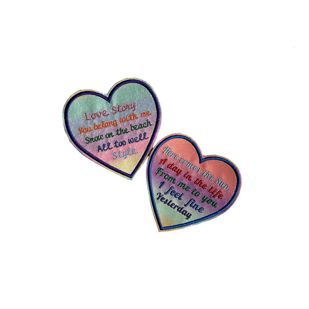 2 Pcs Personalized Glitter Rainbow Embroidered Patch, Custom Glitter ...