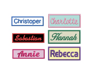 Personalized Name Embroidered Patches, Custom Name Patches Die Cut, Iron on Embroidery Name Text ...