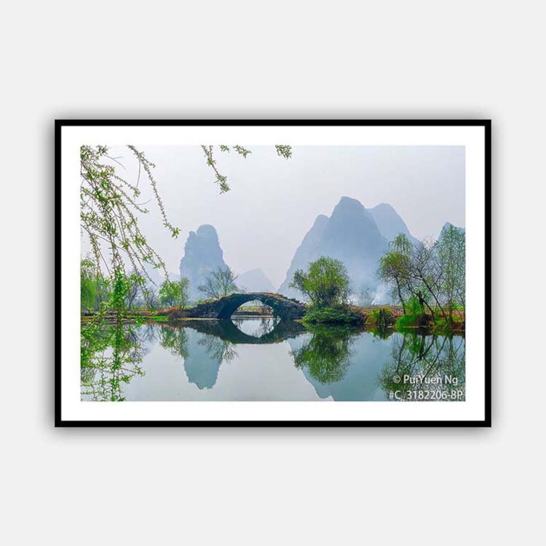 Panoramic Old Stone Arch Bridge, Landscape, River, Scenics - Etsy