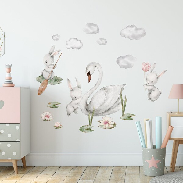 Swan Wall Sticker - Etsy