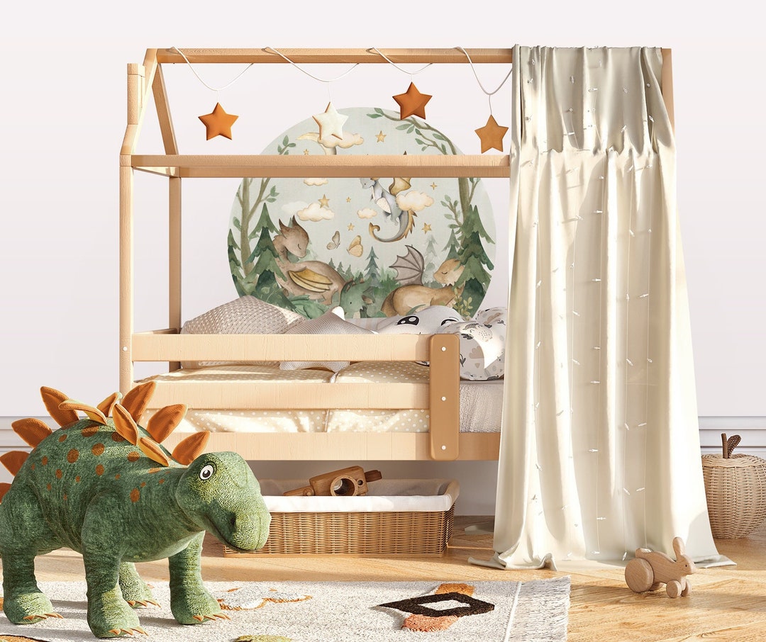 Dragon Circle Whimsical Dragon Wall Decal Fantasy Boys Room Decor - Etsy