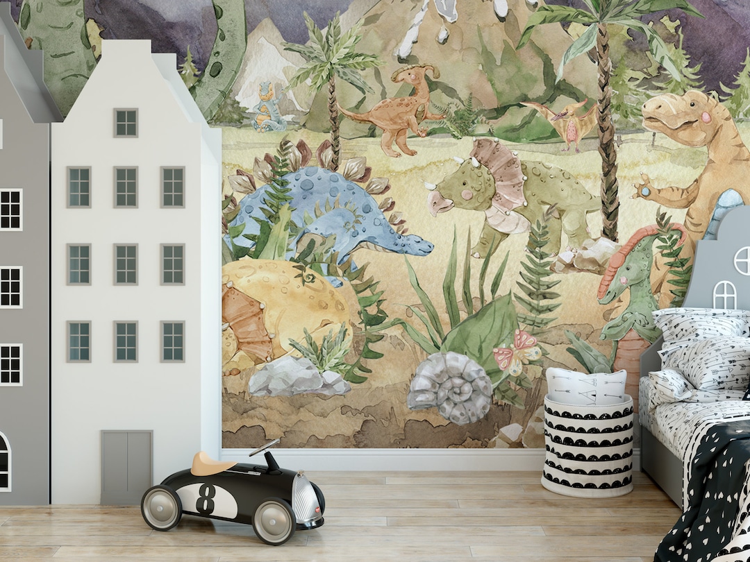 DINO Dinosaurs Kids Room / Kids Wallpaper for Boys / Dinosaurs ...