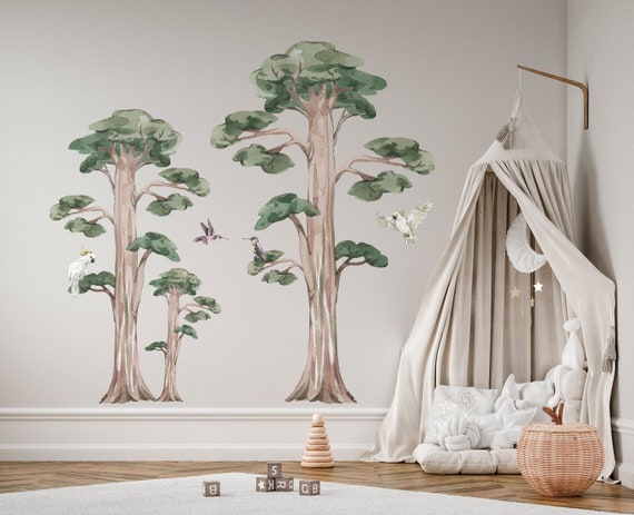 Jungle Tree Wall Decals Rainforest Tree Wall Decal | Tree Trunk Wall