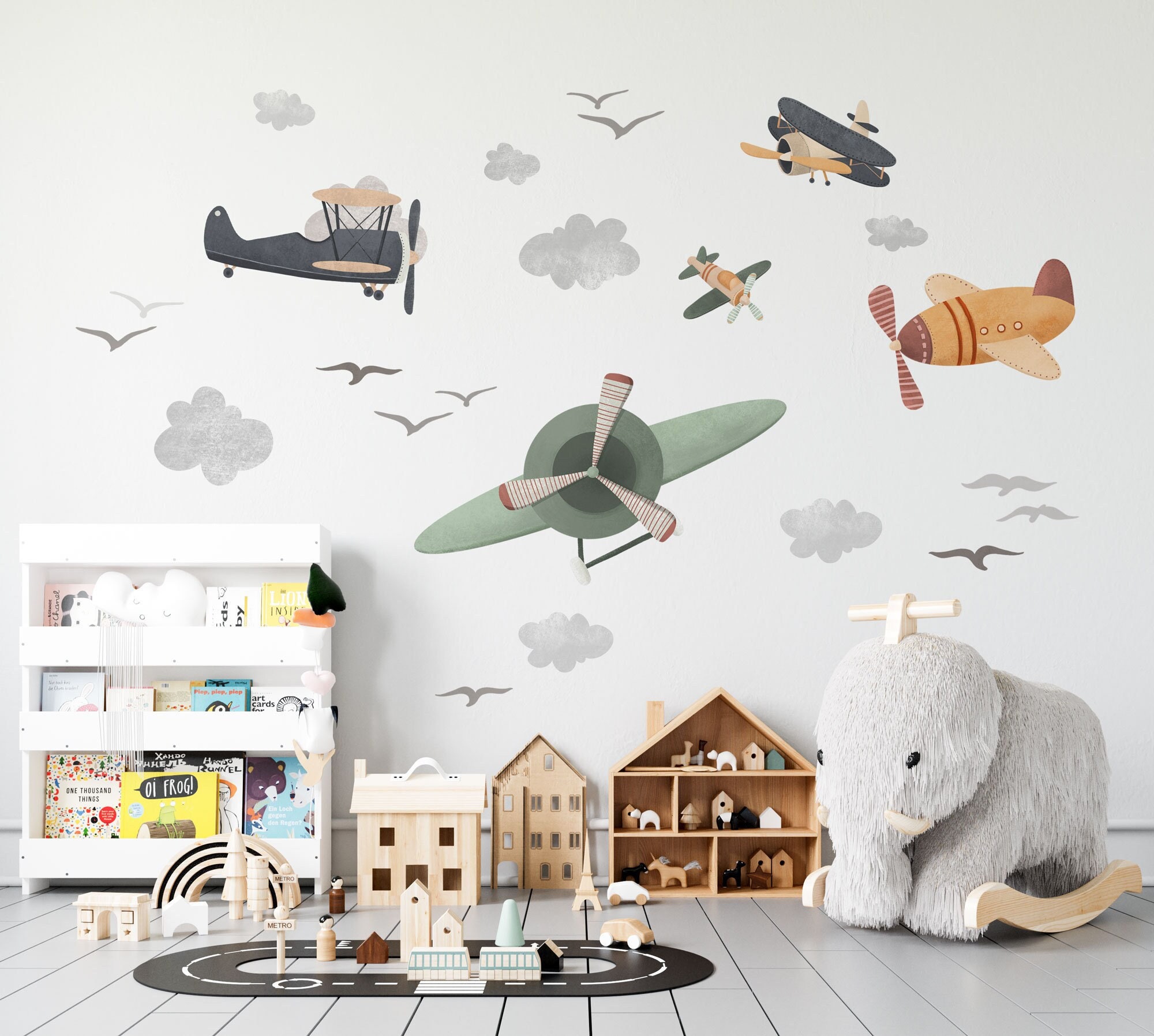 SKYWARDS I Airplane Wall Decal for Boys / Peel and Stick / - Etsy