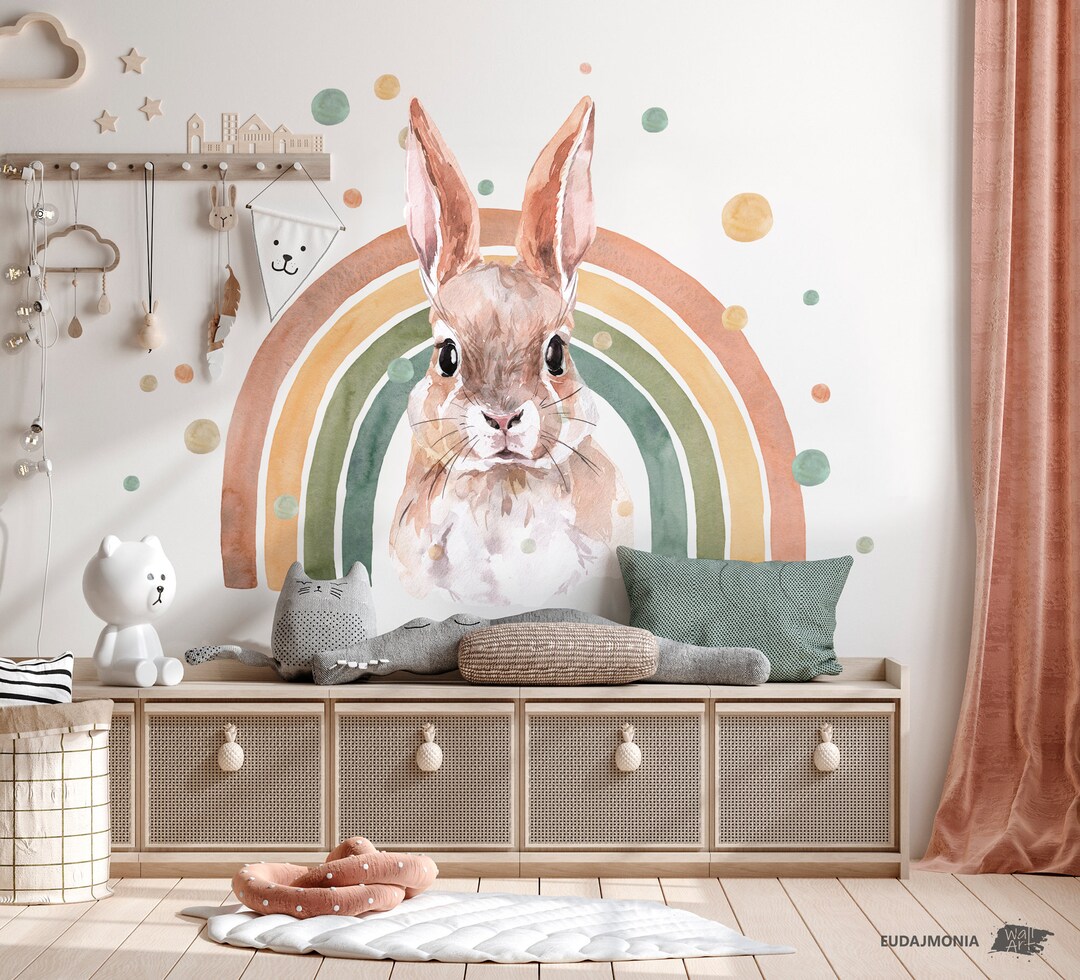 FRIENDS RABBIT Wall Decal for Kids / Big Set Forest Animals / - Etsy