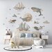 STARDUST Stars and Moon Wall Decal / Whales Animals Set / Nursery Art ...