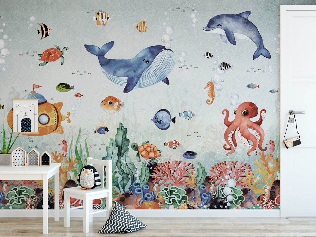 WATERLAND Underwater Wallpaper for Children / Sea Creatures Wallpaper ...