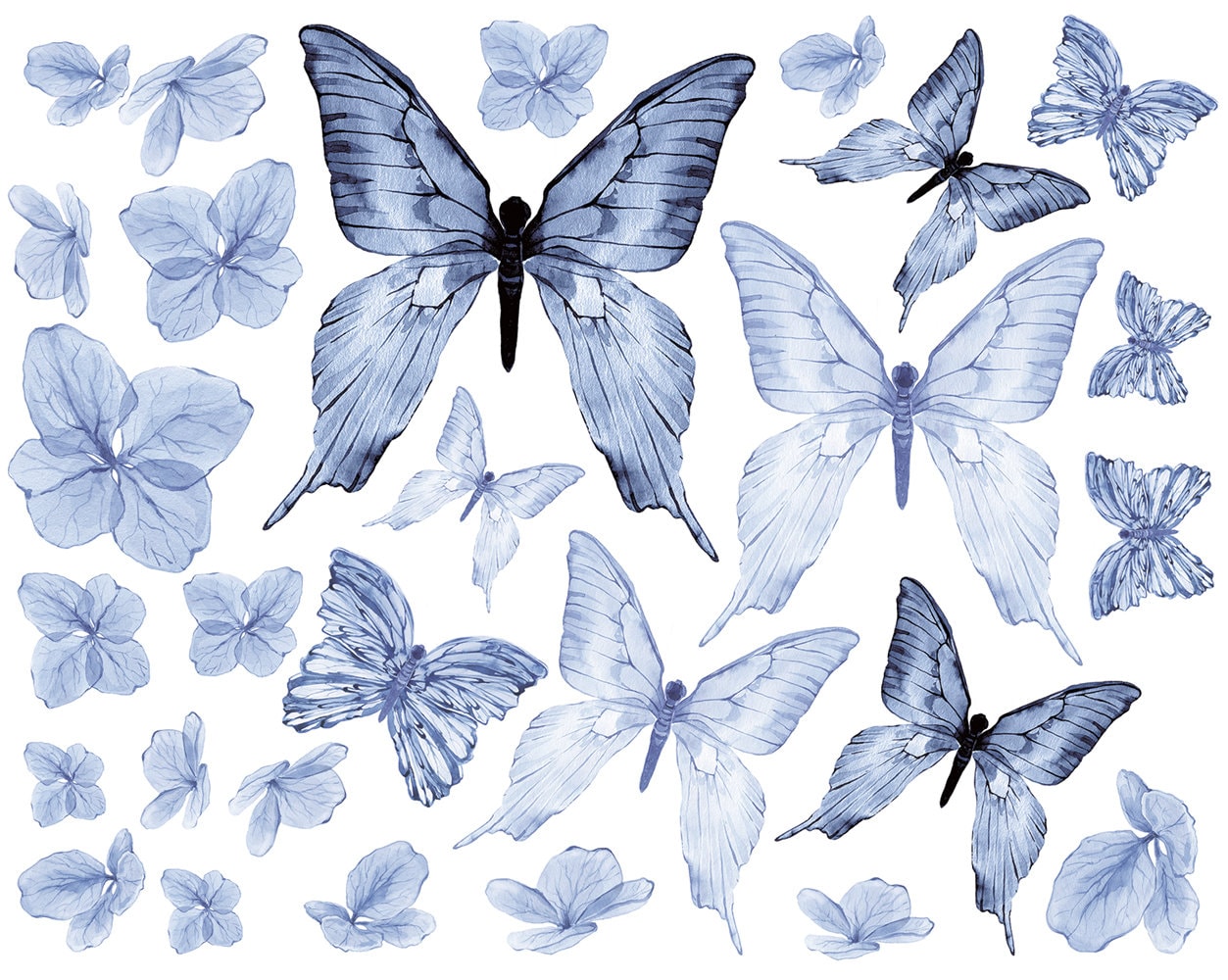 LUNA-PARK blue Wall decal for kids / hand painted / Blue | Etsy