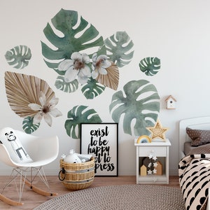MONSTERA Wall Decal for Kids / Tropical Wall Decal | Etsy