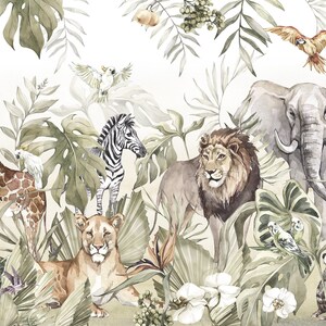 PARADISE Customized Wallpaper for Children With Animals / Jungle Wall ...