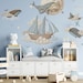 STARDUST Stars and Moon Wall Decal / Whales Animals Set / Nursery Art ...