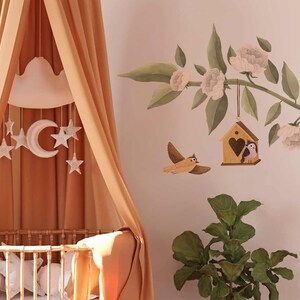 BIRDIE Nursery Decal for Kids With Birds / Watercolor Stickers Birds ...