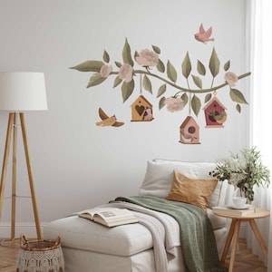 BIRDIE Nursery Decal for Kids With Birds / Watercolor Stickers Birds ...