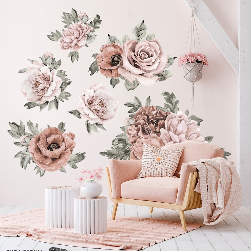 Flower Wall Decals - Etsy