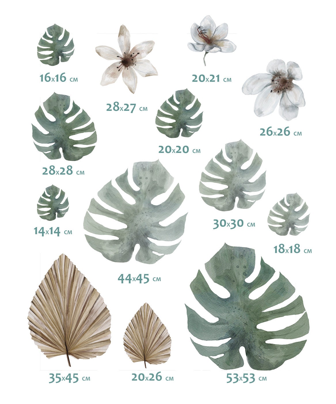 MONSTERA Wall Decal for Kids / Tropical Wall Decal | Etsy