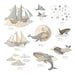 STARDUST Stars and Moon Wall Decal / Whales Animals Set / Nursery Art ...