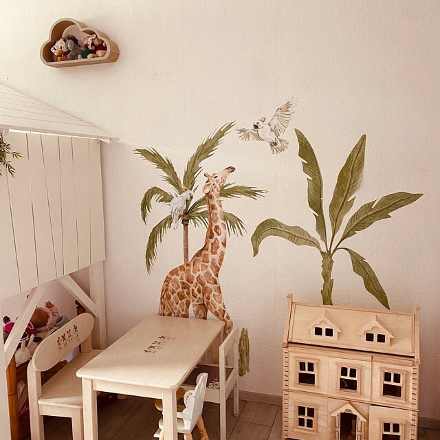 GIRAFFE OASIS Nursery Giraffe Wall Decal / Giraffes Wall | Etsy