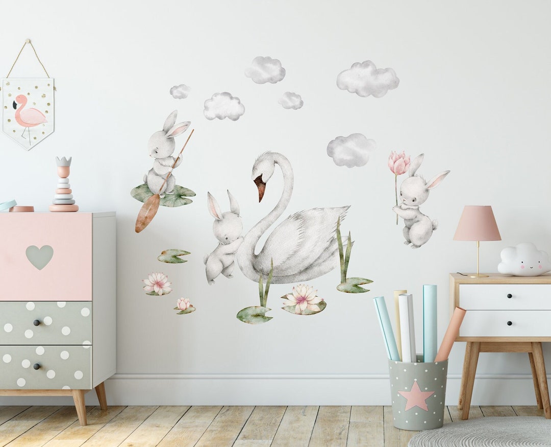SWAN Wall Decals / Nursery Decor / Girls Wall Decor / Swan Stickers ...