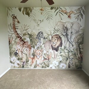 PARADISE / Customized wallpaper for children with animals / | Etsy