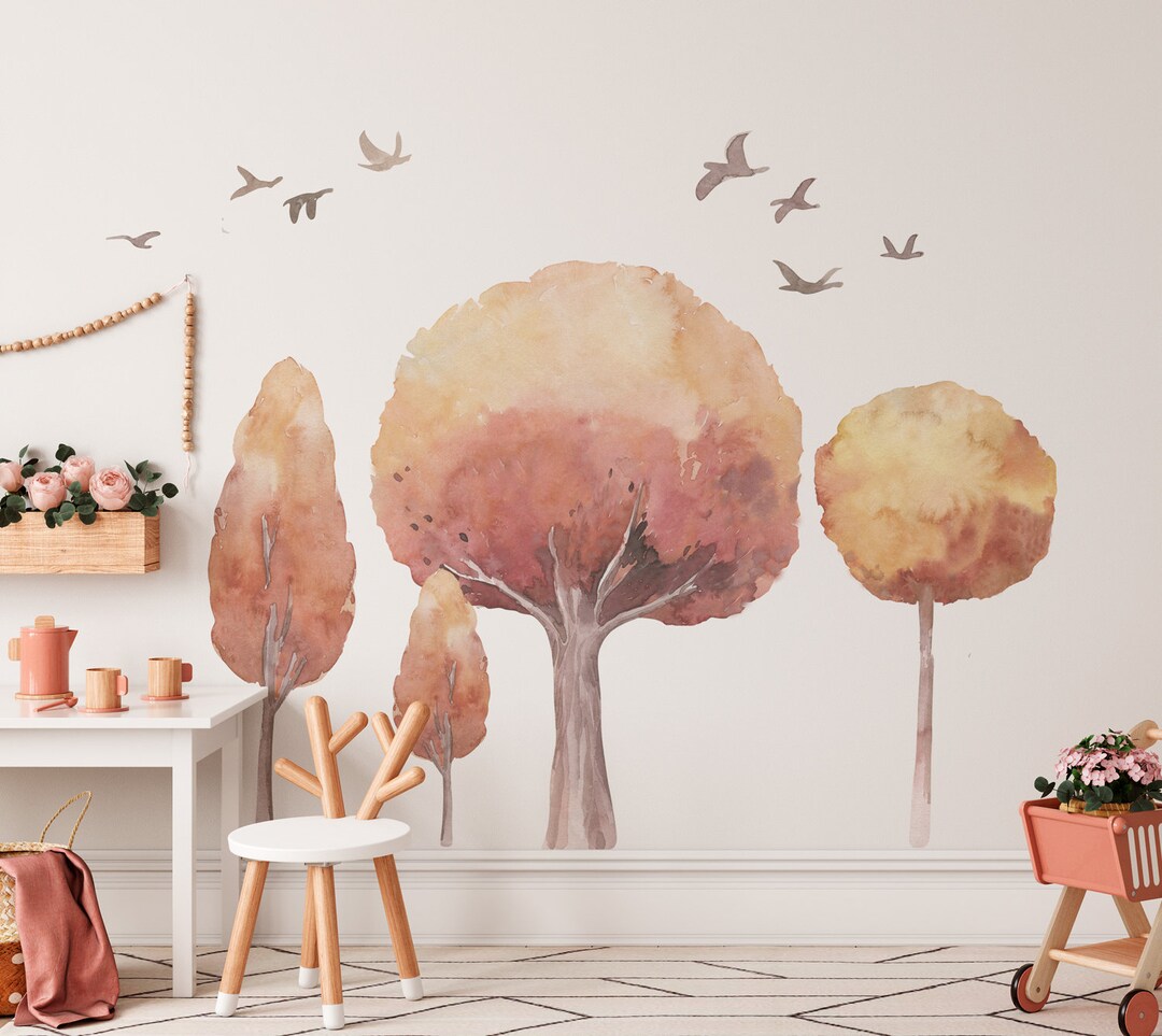 TREES Wall Decal / Forest Wall Decals / Watercolor Woodland - Etsy