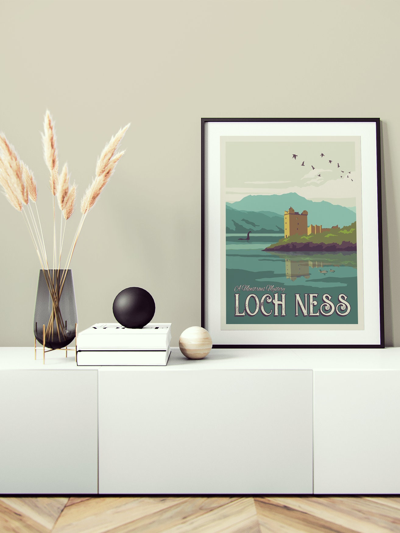 Loch Ness National Park Travel Poster - Minimalist Art Print - Etsy