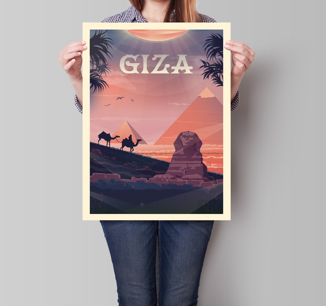 Giza Great Pyramid Travel Poster - Minimalist Art Print - Etsy