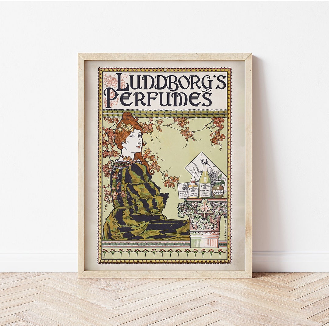 Lundborg Perfume Vintage Art Nouveau Print Classic Home Decor Posters ...
