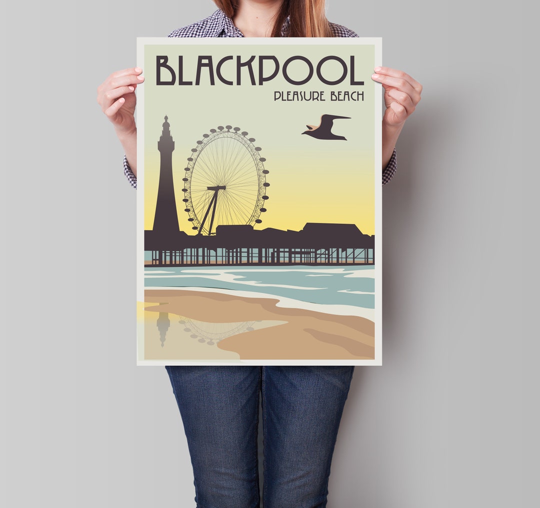 Blackpool Travel Poster - Minimalist Art Print - Etsy