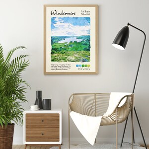 Windermere Lake District National Park Travel Poster | Watercolour ...
