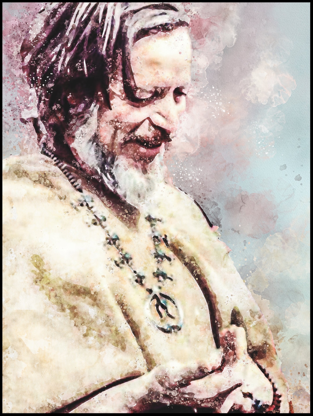 Alan Watts Art Print Poster Watercolour - Etsy Norway