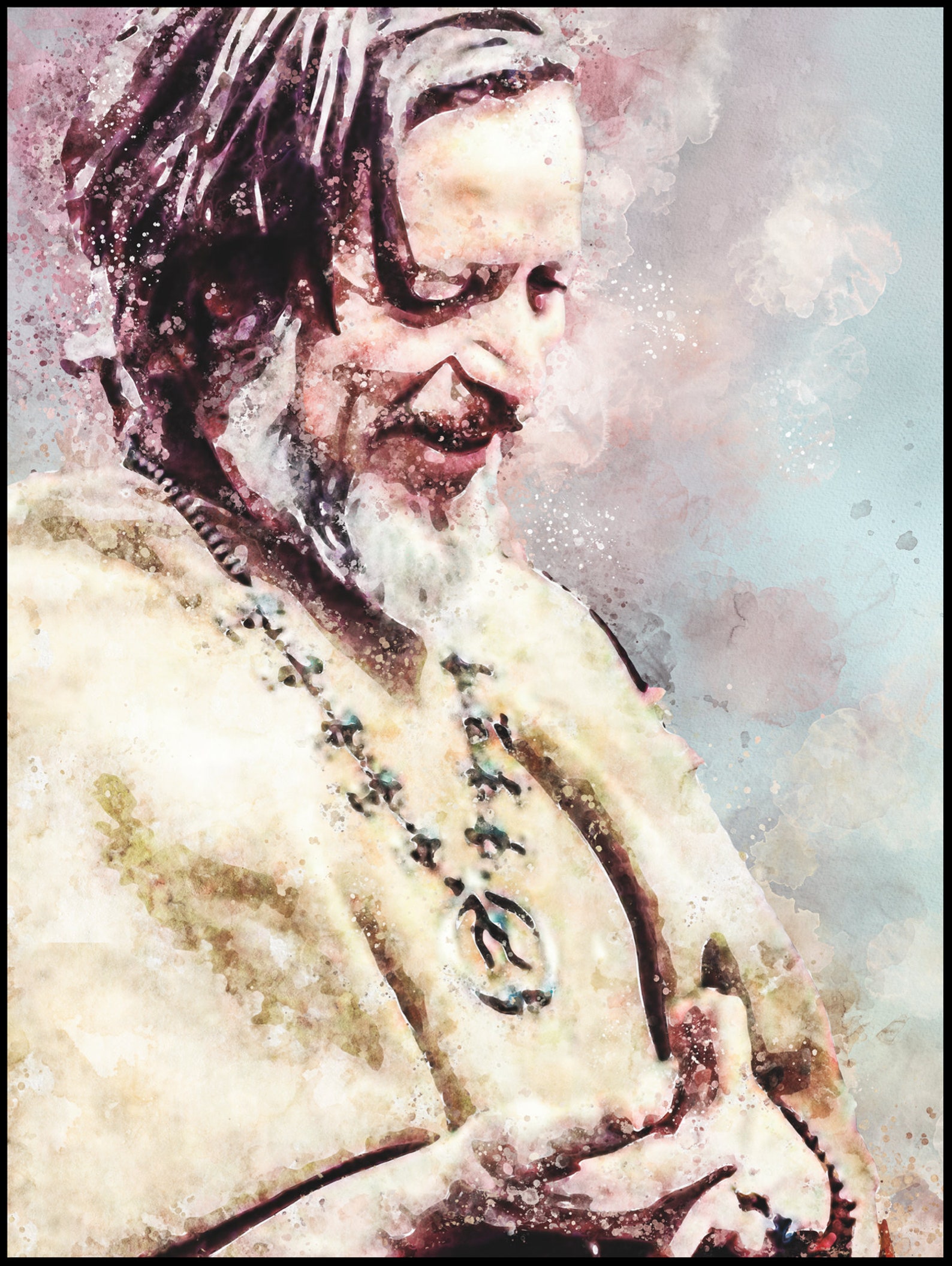 Alan Watts Art Print Poster Watercolour | Etsy