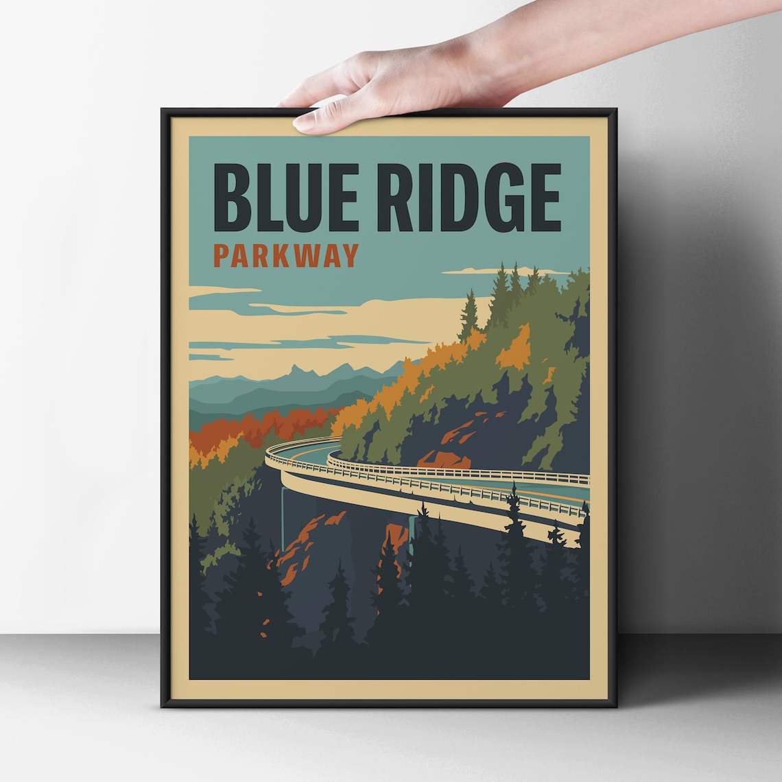 BLUE RIDGE PARKWAY Travel Poster Minimalist Art Print | Etsy