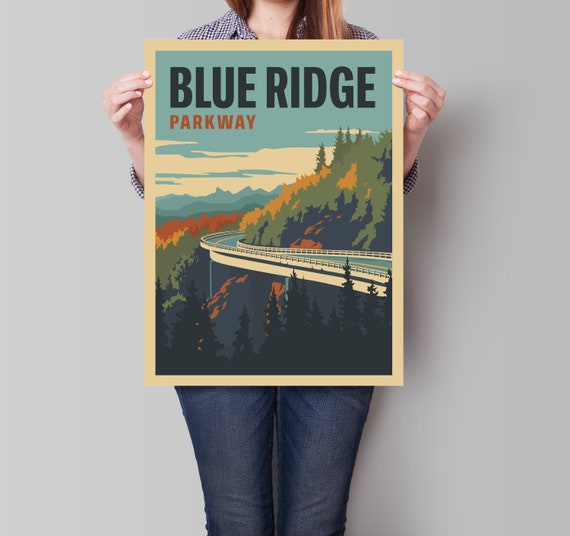 BLUE RIDGE PARKWAY Travel Poster Minimalist Art Print | Etsy