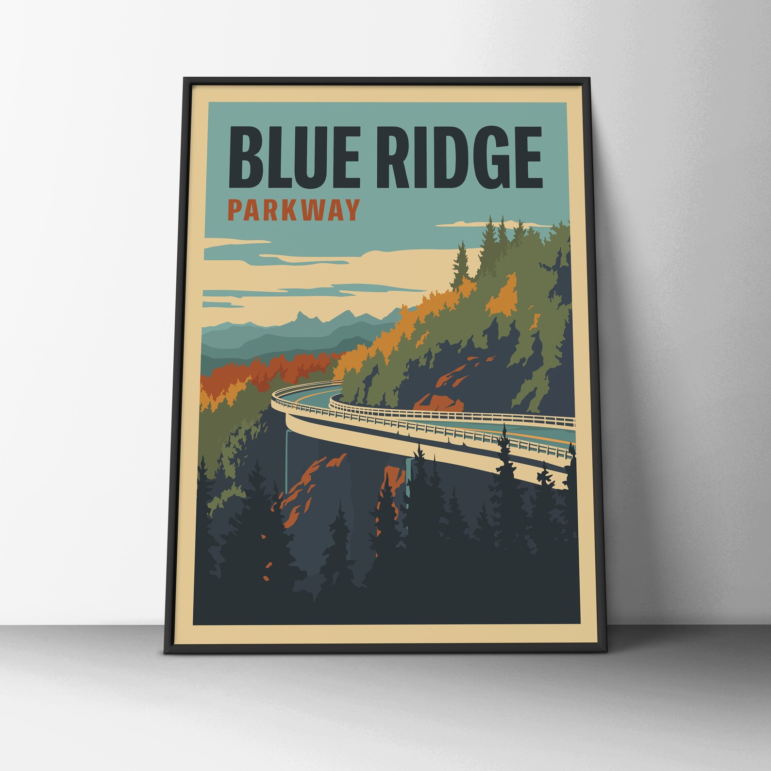 BLUE RIDGE PARKWAY Travel Poster - Minimalist Art Print - Etsy