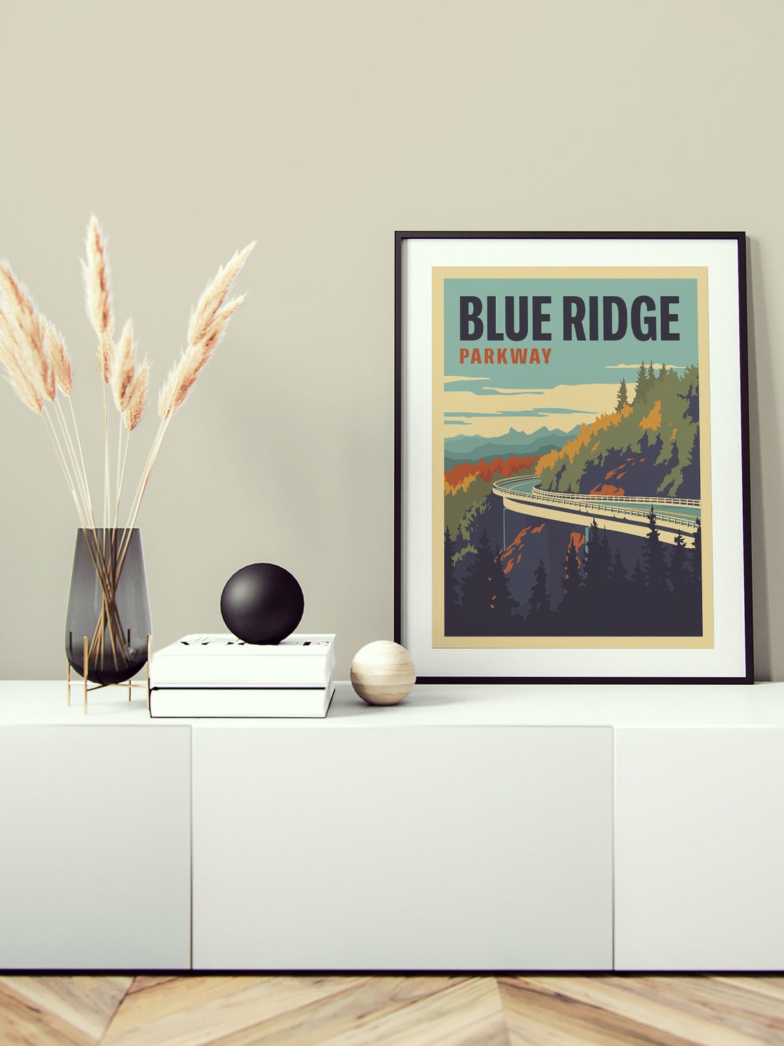 BLUE RIDGE PARKWAY Travel Poster Minimalist Art Print | Etsy