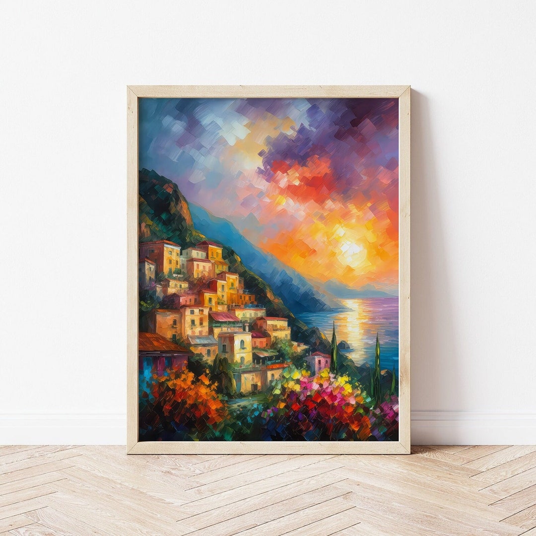 Positano Art Print, Positano Wall Art, Italy Travel Print, Amalfi Coast ...