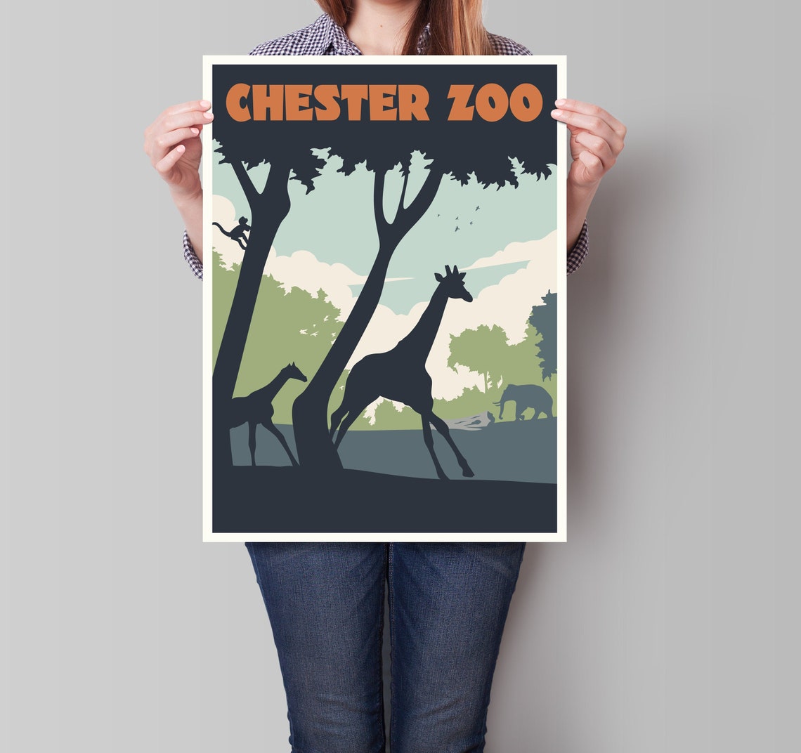 Chester Zoo Travel Poster Minimalist Art Print - Etsy