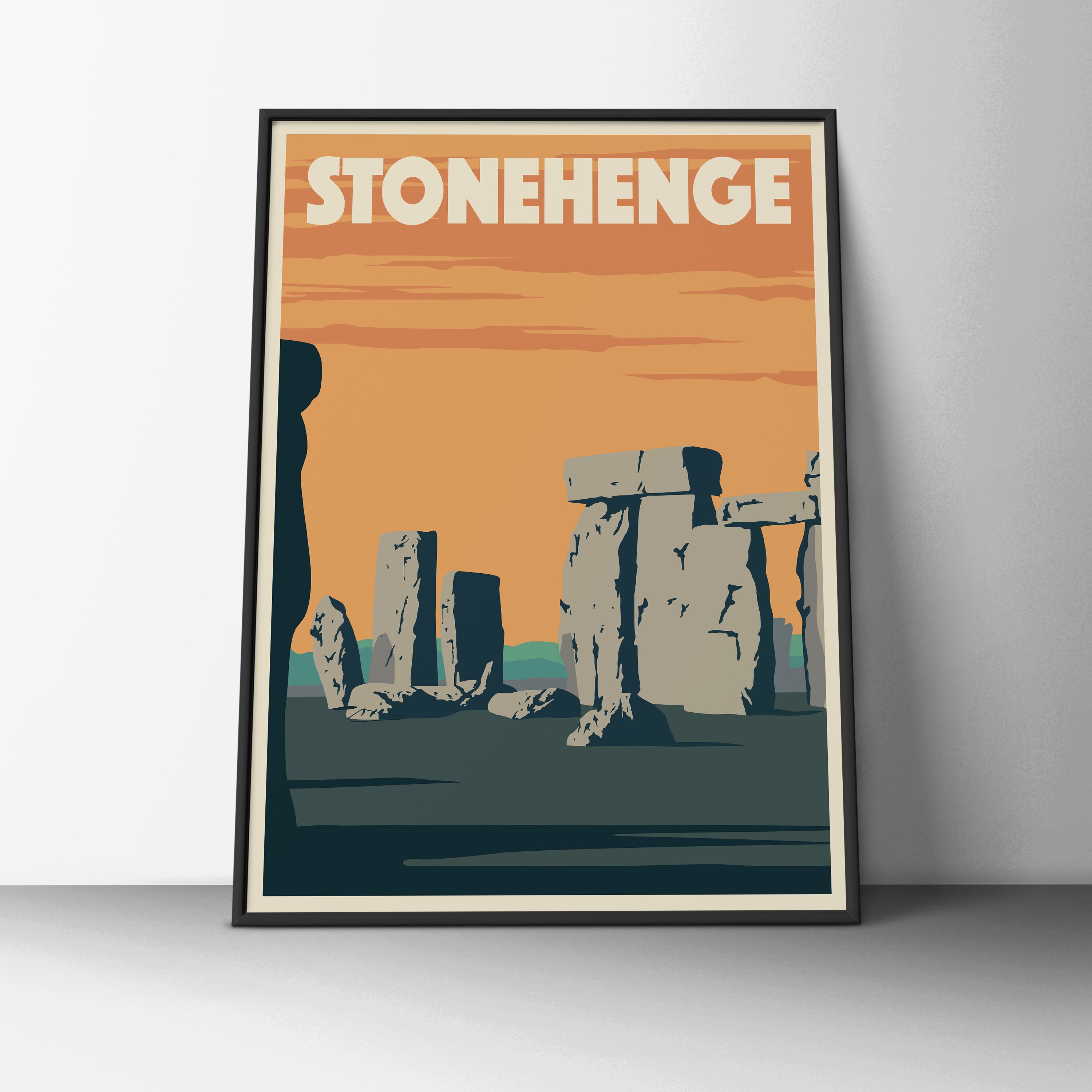 Stonehenge Travel Poster Minimalist Art Print | Etsy UK
