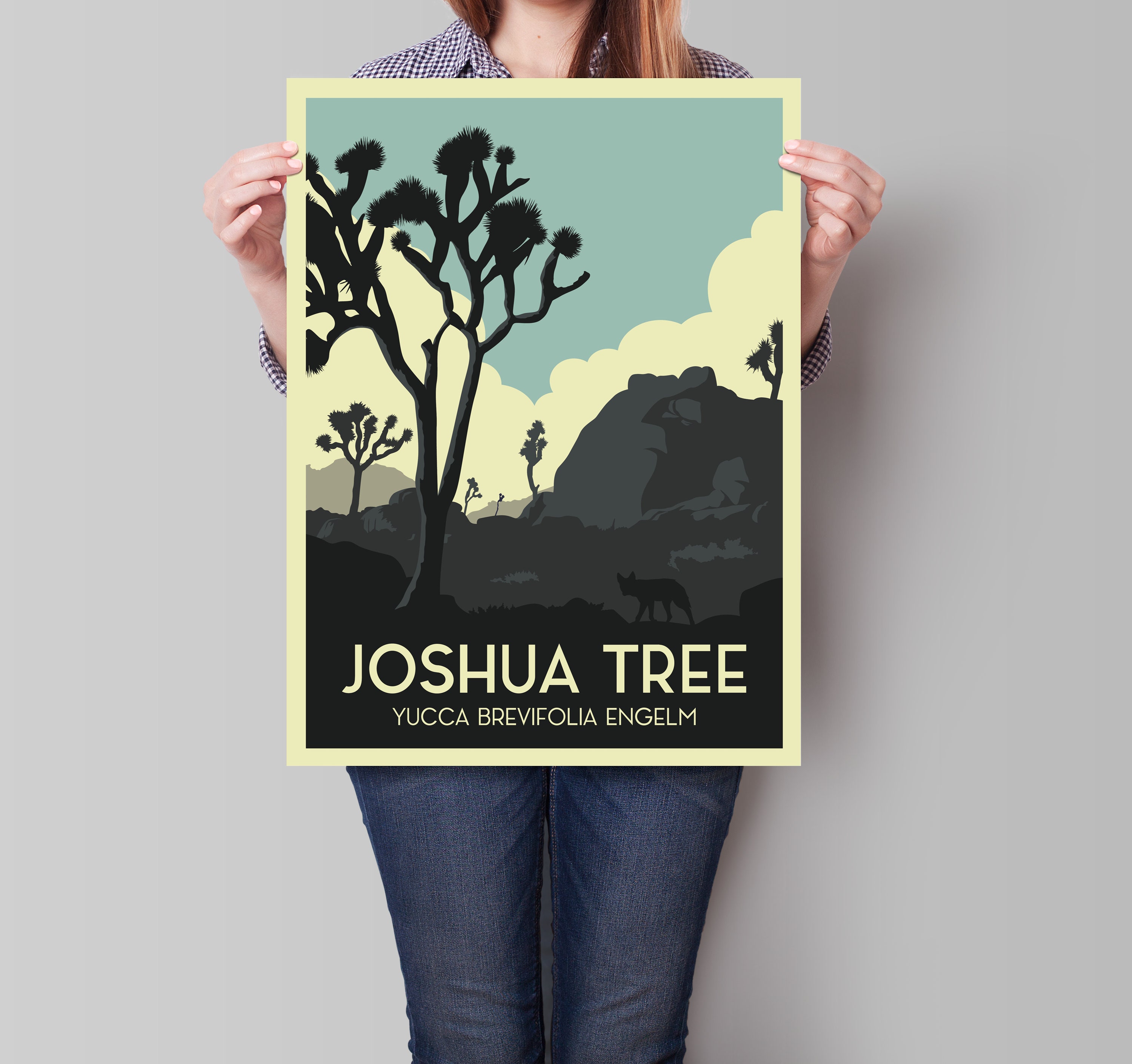 Joshua Tree National Park Travel Poster Minimalist Art Print | Etsy