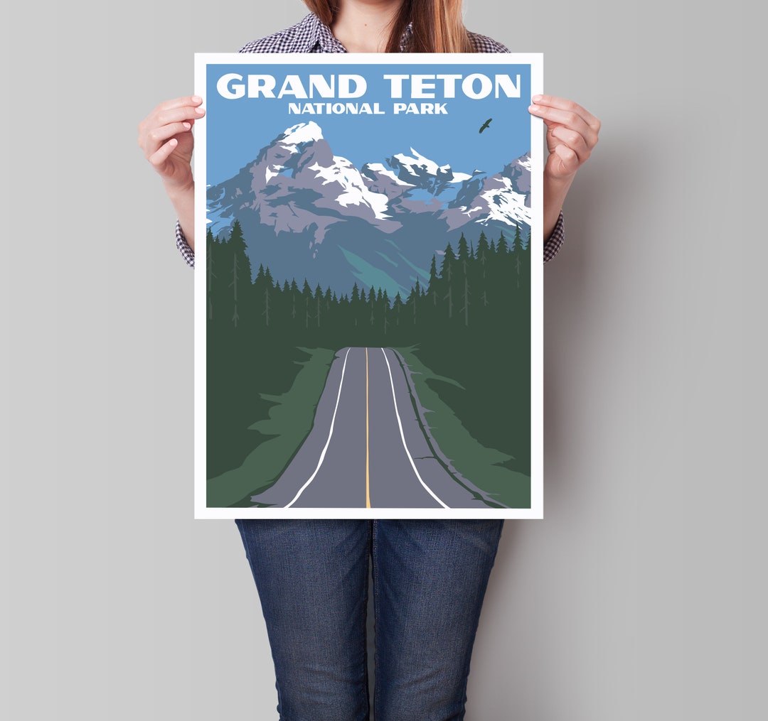 Grand Teton Travel Print, Grand Teton Art Print, National Park Travel ...