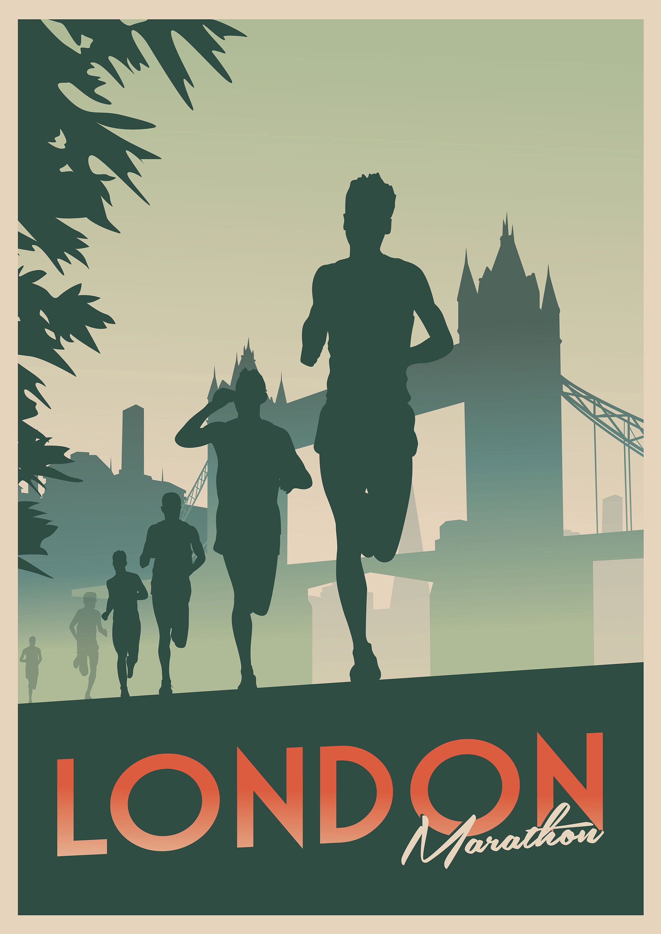 London Marathon Travel Poster Minimalist Art Print | Etsy
